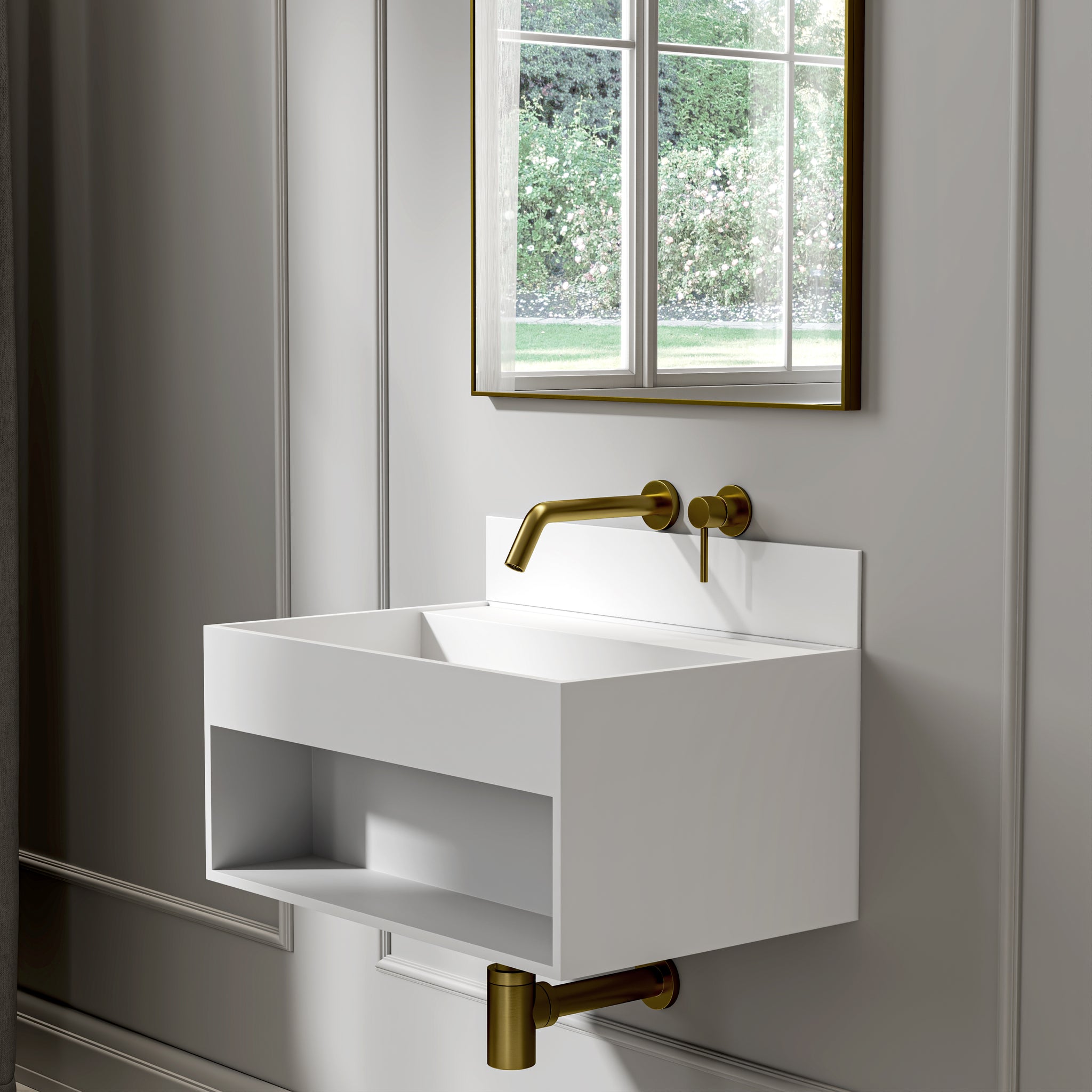 Matte White Stone Upstand 600mm