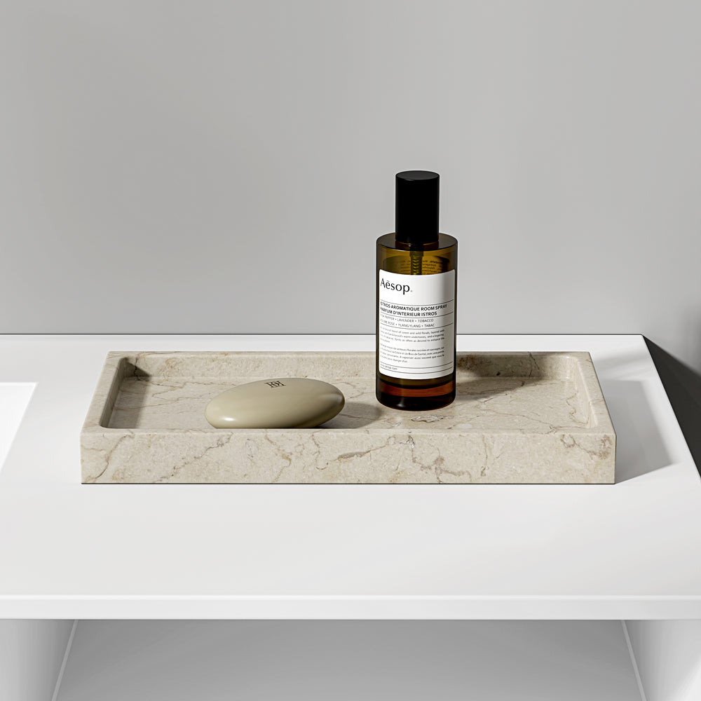 Aurelia Crema Marfil Marble Rectangular Tray