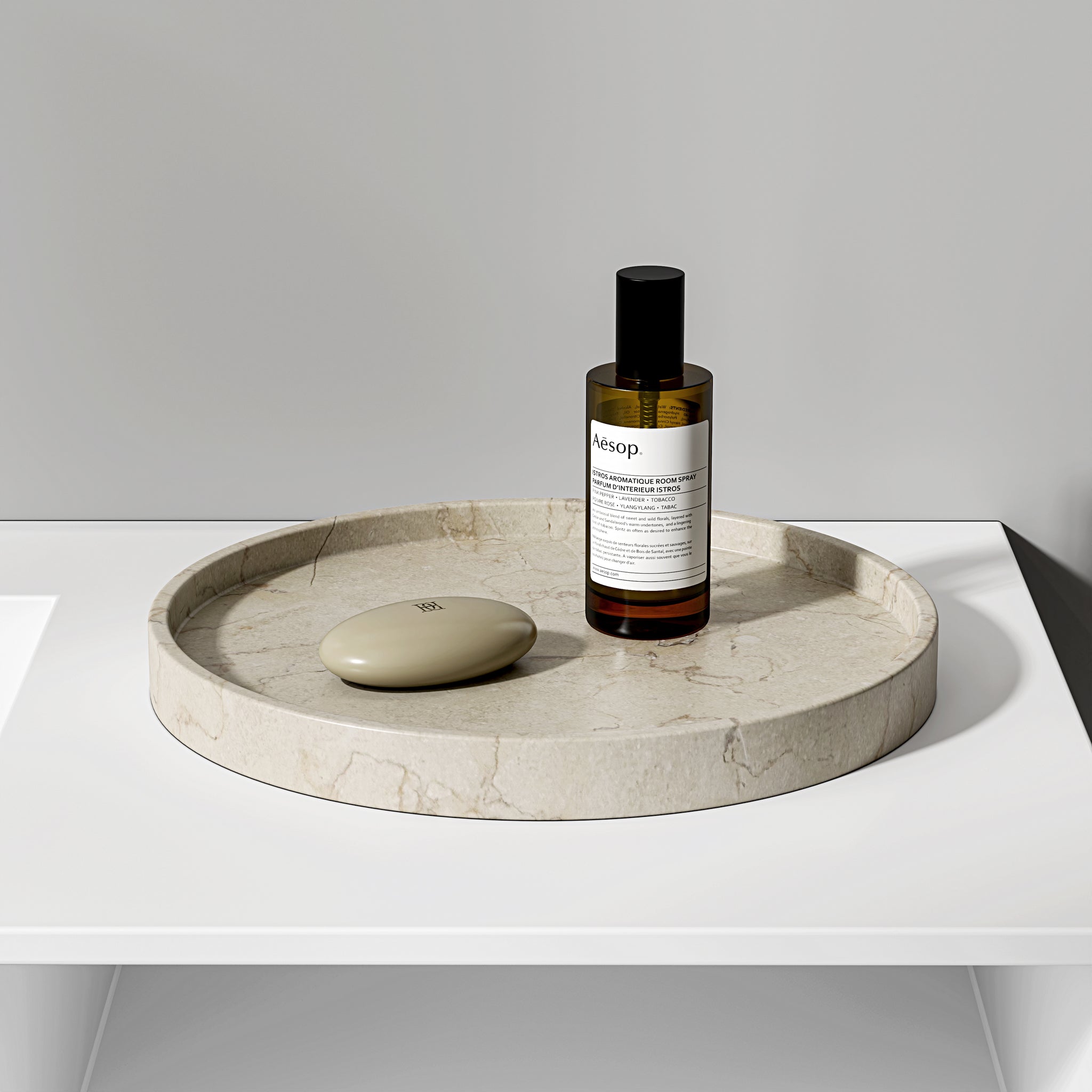 Aurelia Crema Marfil Marble Round Tray