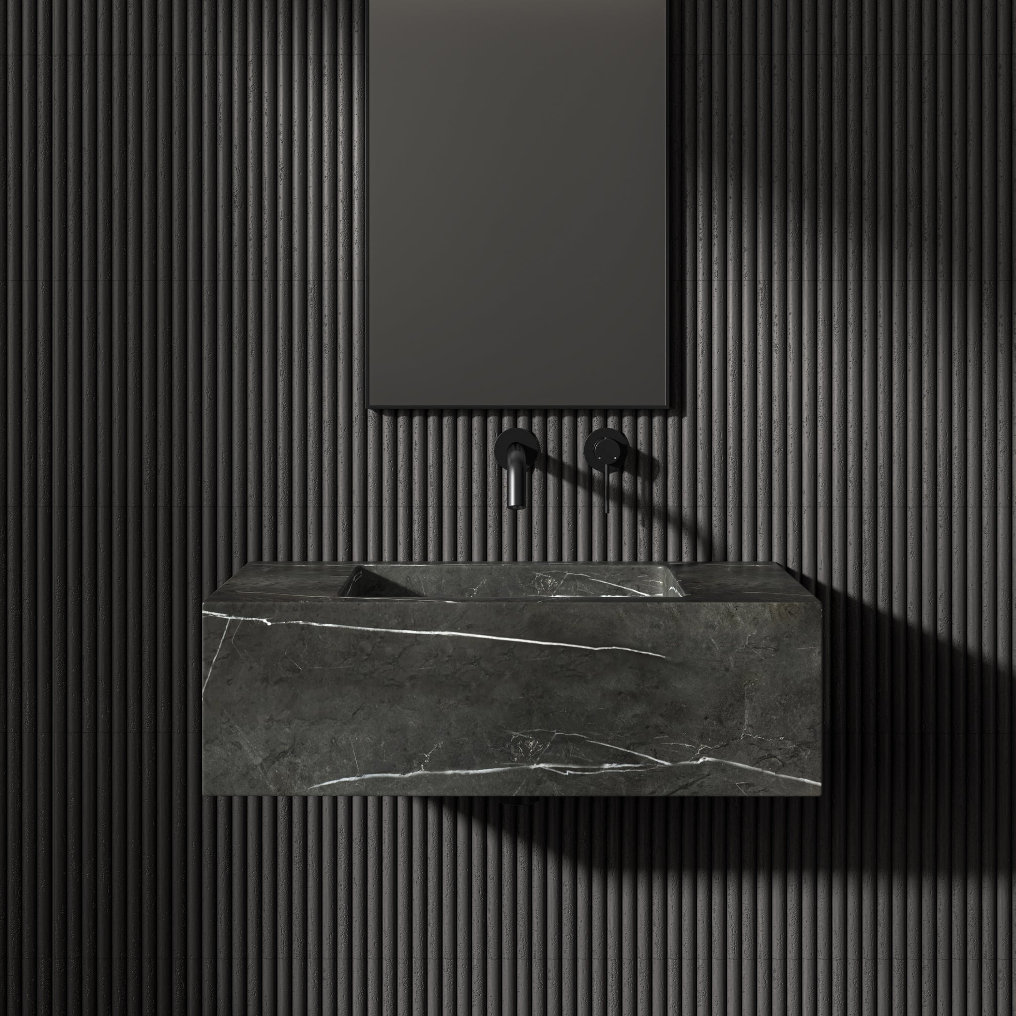 Cinatti Pietra Grey Marble Wall Hung Basin 700mm