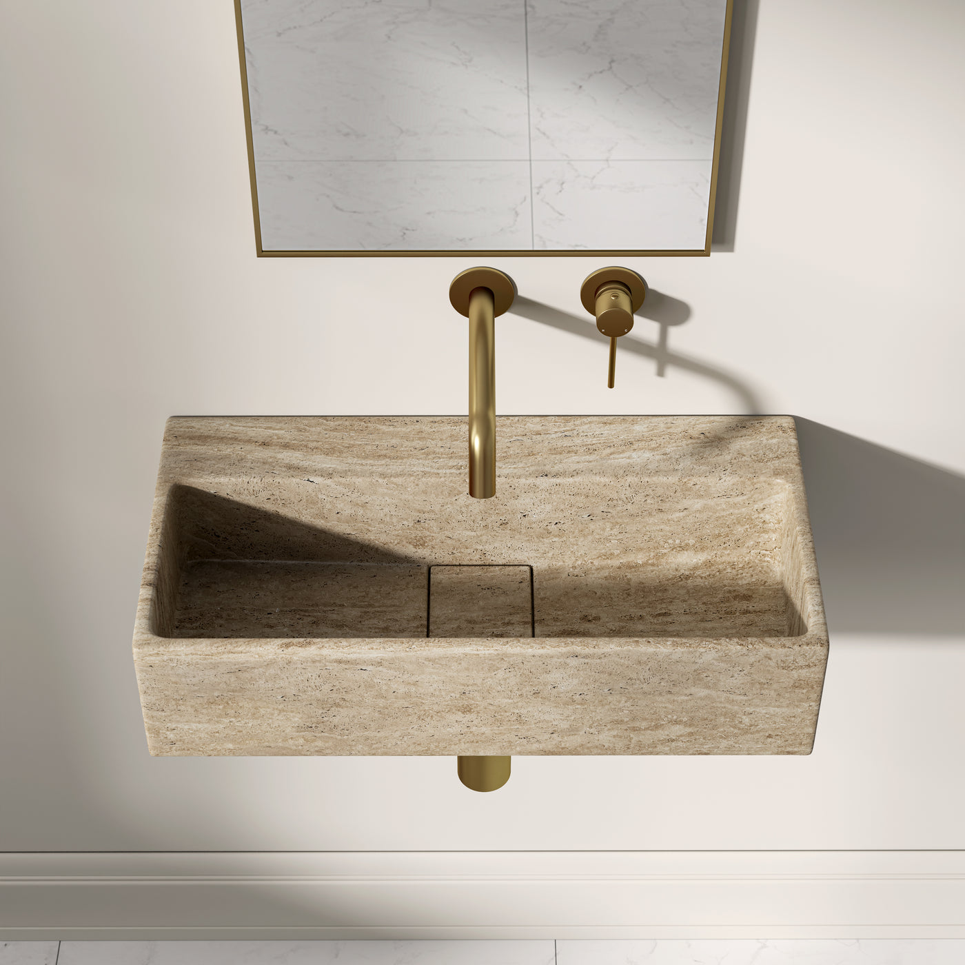Clara Travertine Wall Hung Basin 600mm