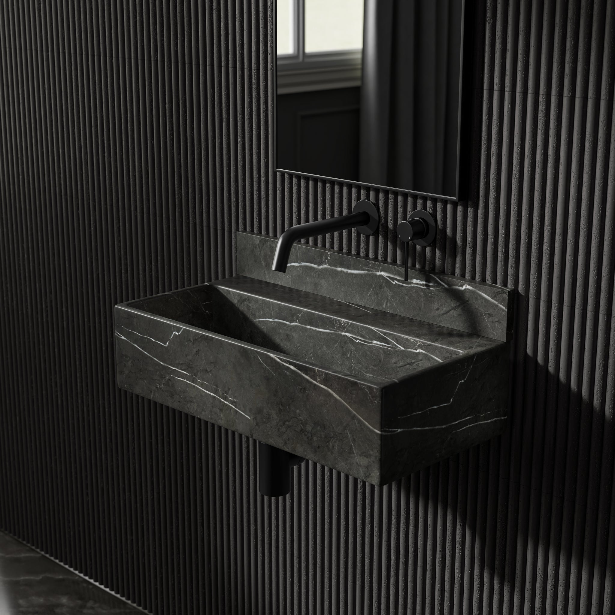 Pietra Grey Marble Upstand 600mm