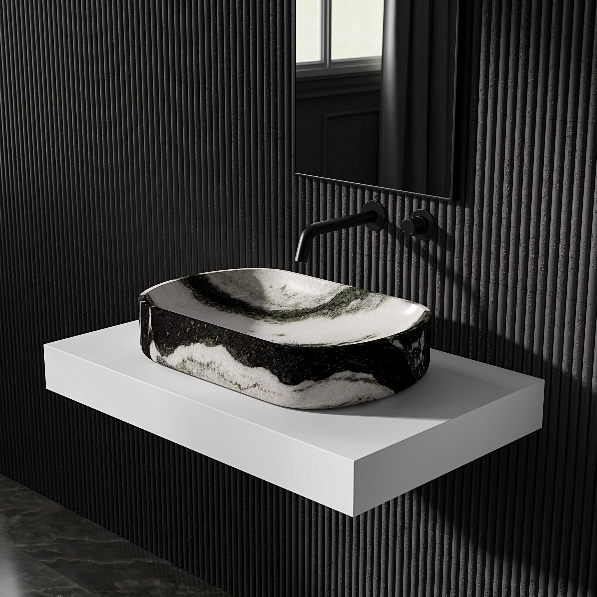Clere Panda Marble Countertop Basin 550mm