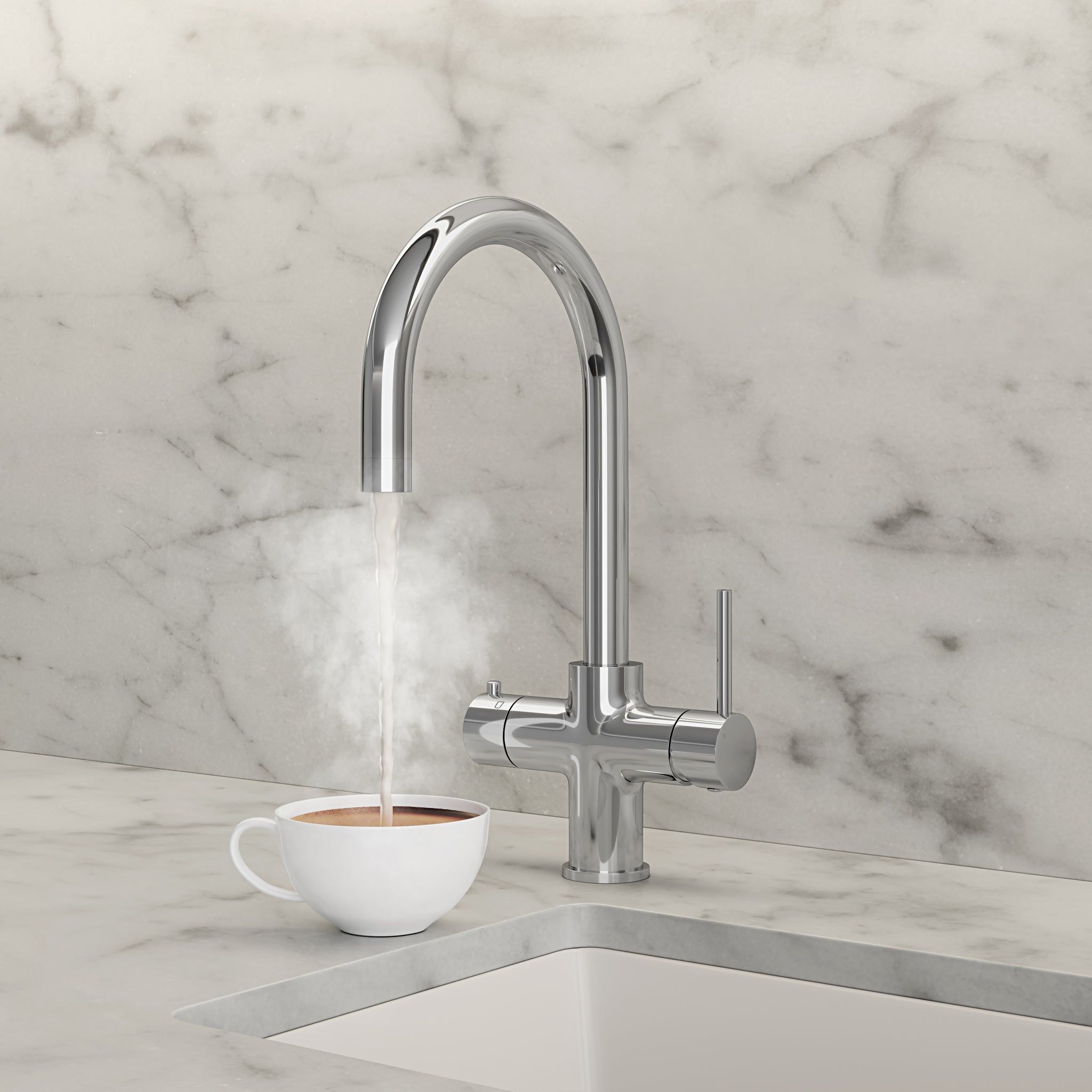 Fulham Chrome 4 in 1 Boiling Water Kitchen Tap