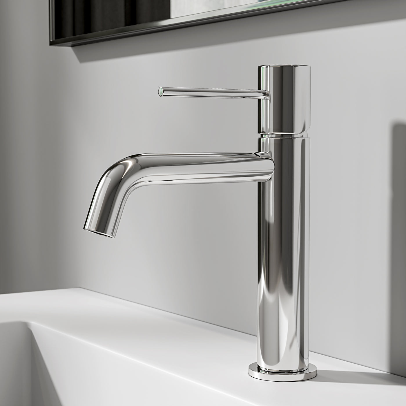 Nuvo Chrome Curved Spout Basin Mixer Tap