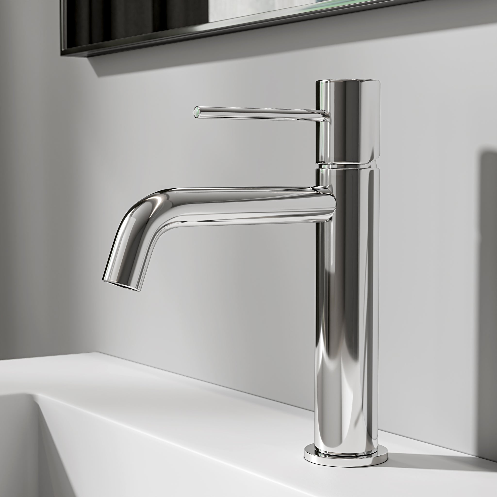 Nuvo Chrome Curved Spout Basin Mixer Tap