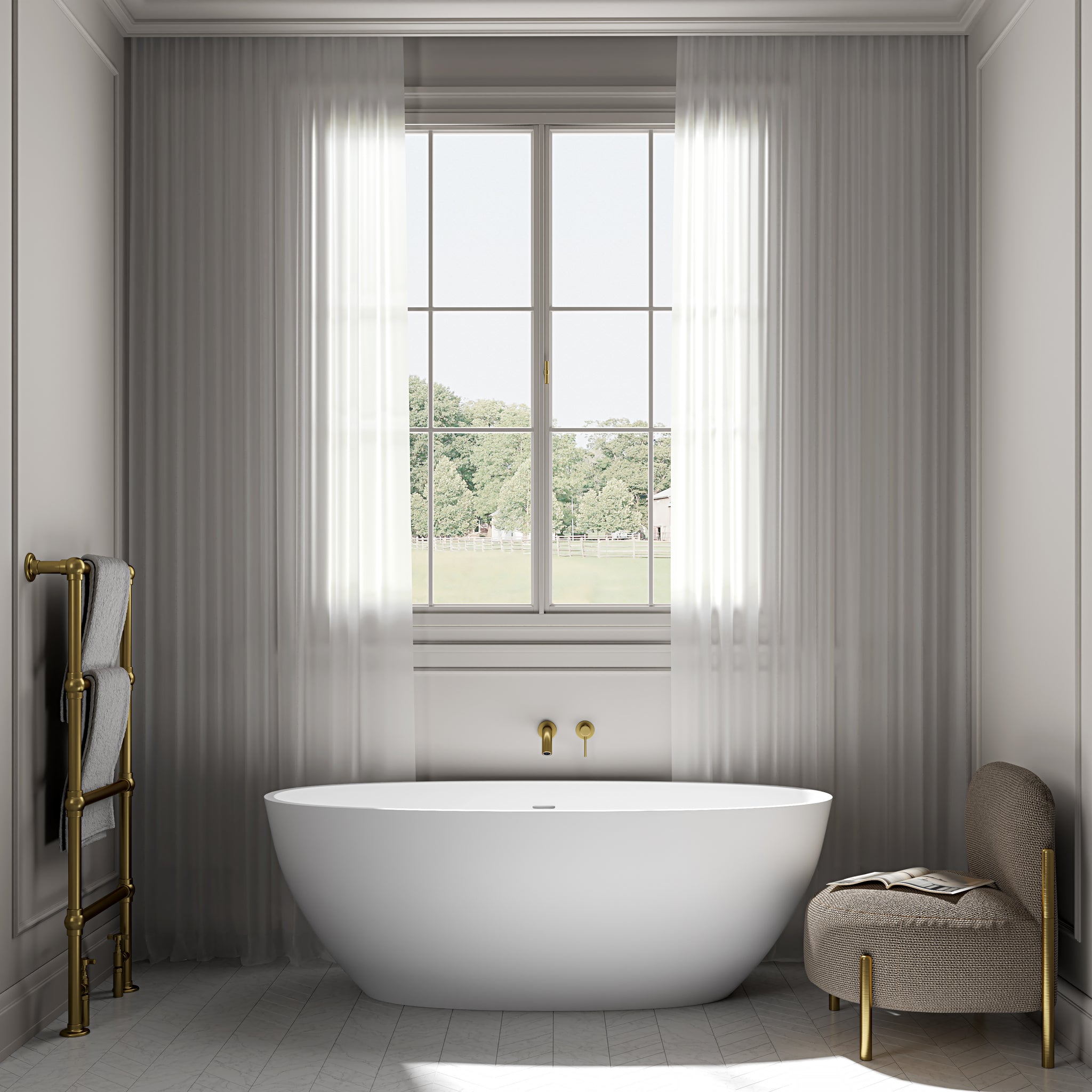 Bromley Light Freestanding White Acrylic Bath 1600mm