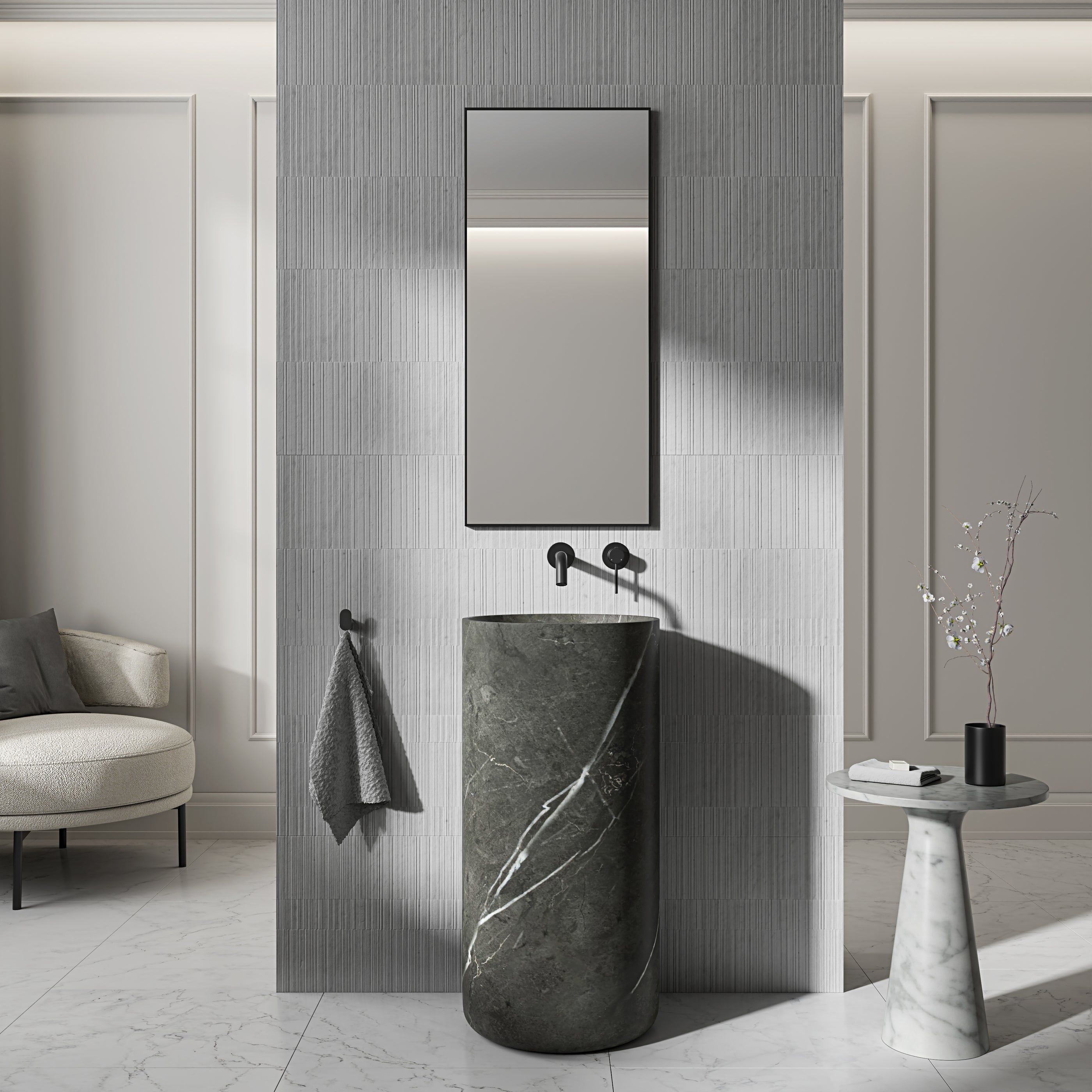 Adria Pietra Grey Marble Freestanding Basin 400mm