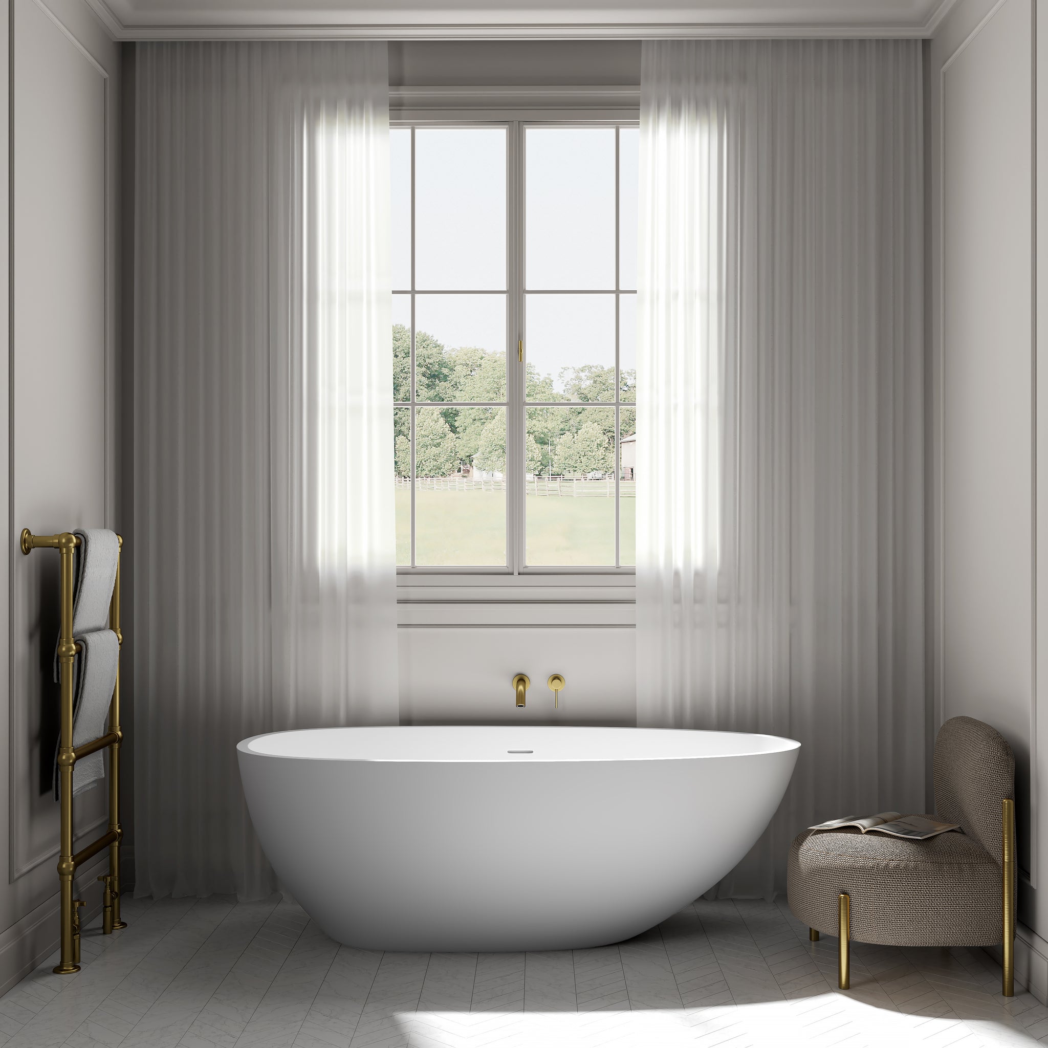 Marlow Light Freestanding White Acrylic Bath 1700mm