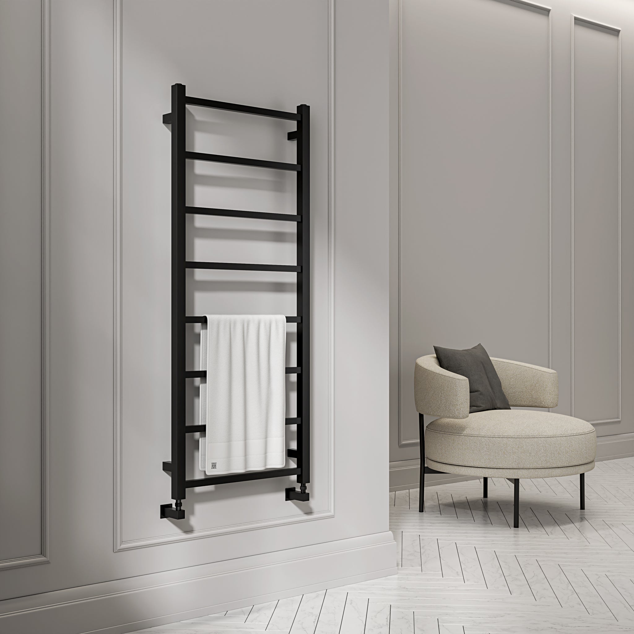 Cecina Matte Black Designer Radiator 1200mm