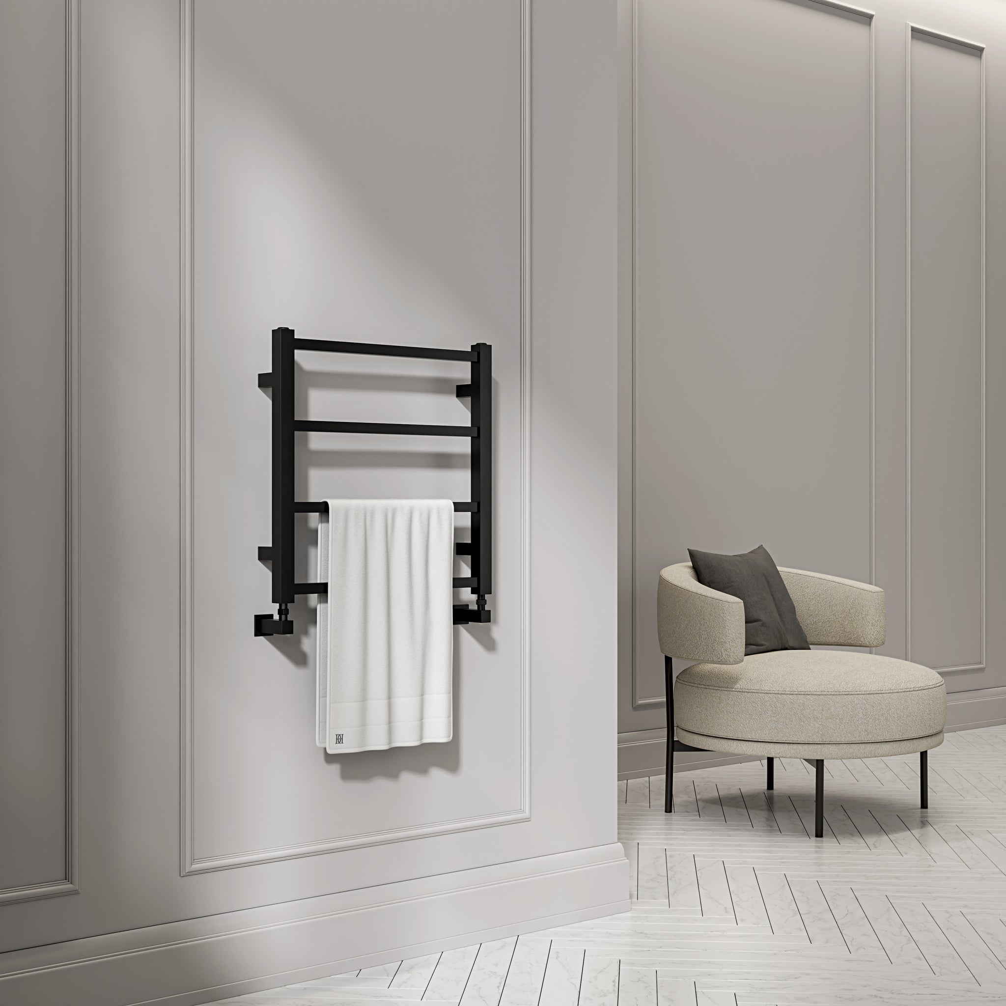 Cecina Matte Black Designer Radiator 500mm