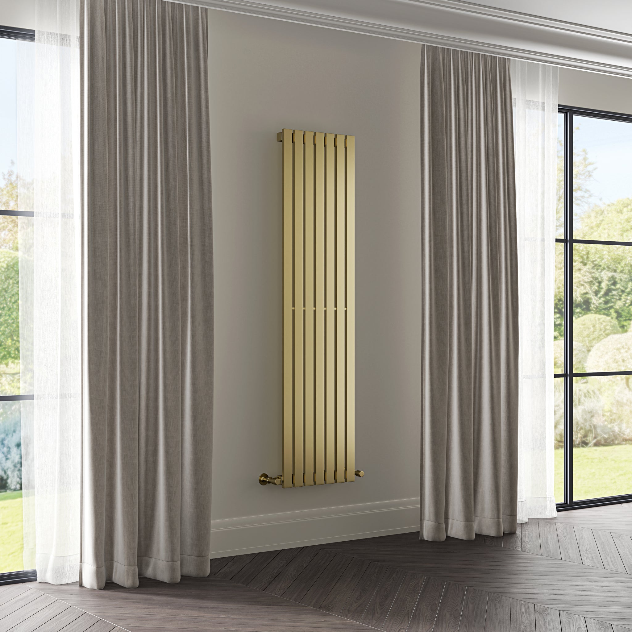 Elias Brushed Gold Designer Kitchen Radiator
