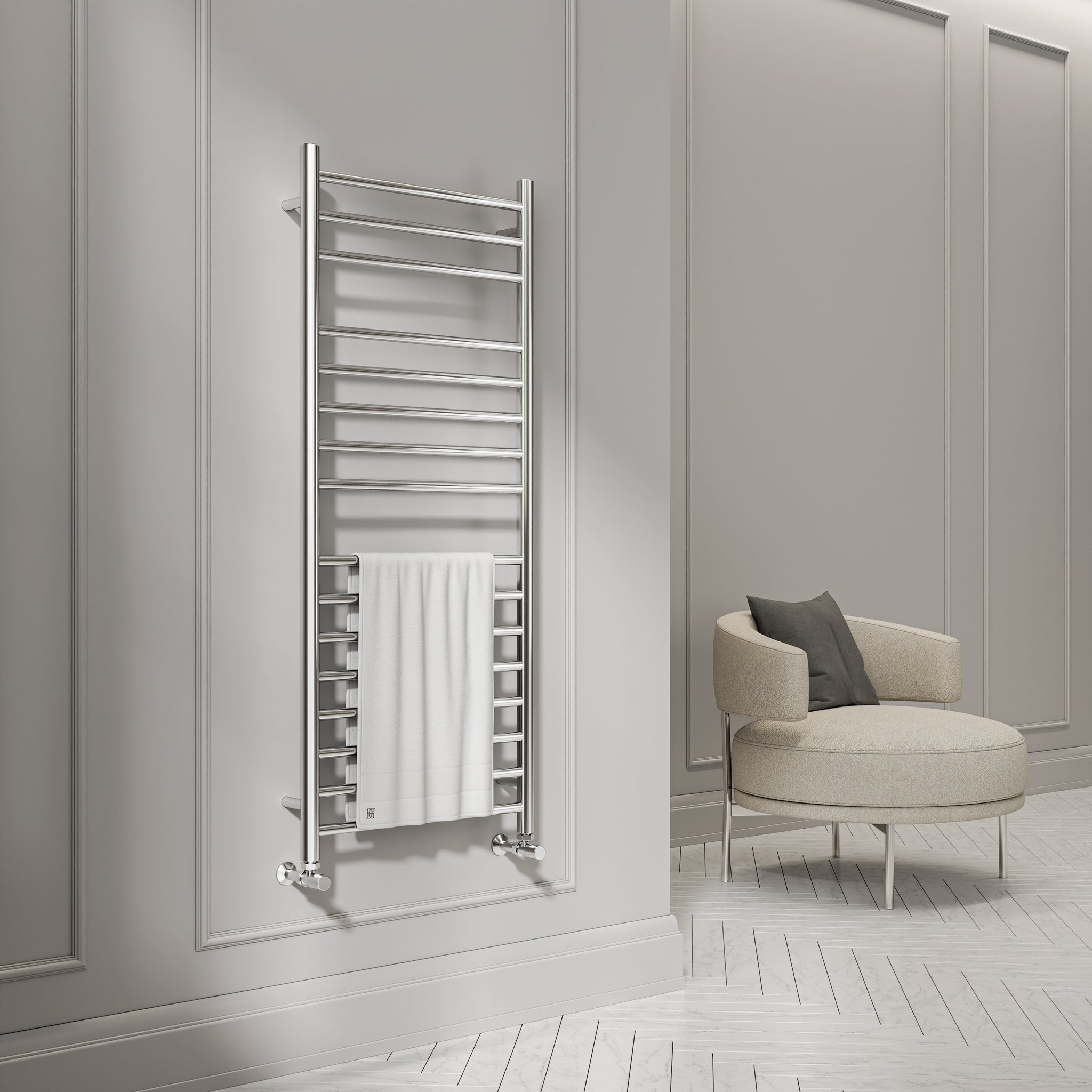 Turin 1200mm Chrome Designer Towel Radiator