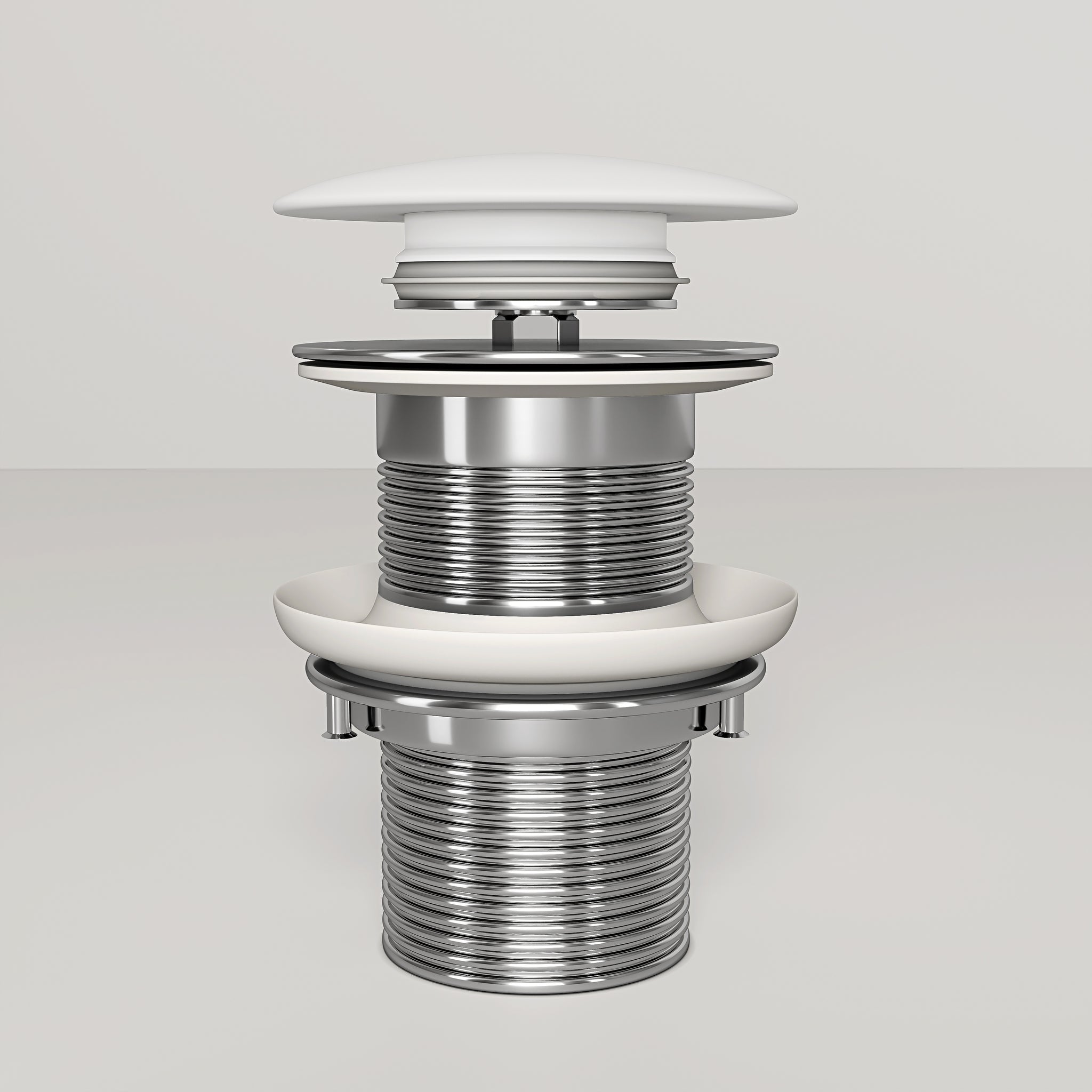 Matte White Unslotted Click Clack Basin Waste