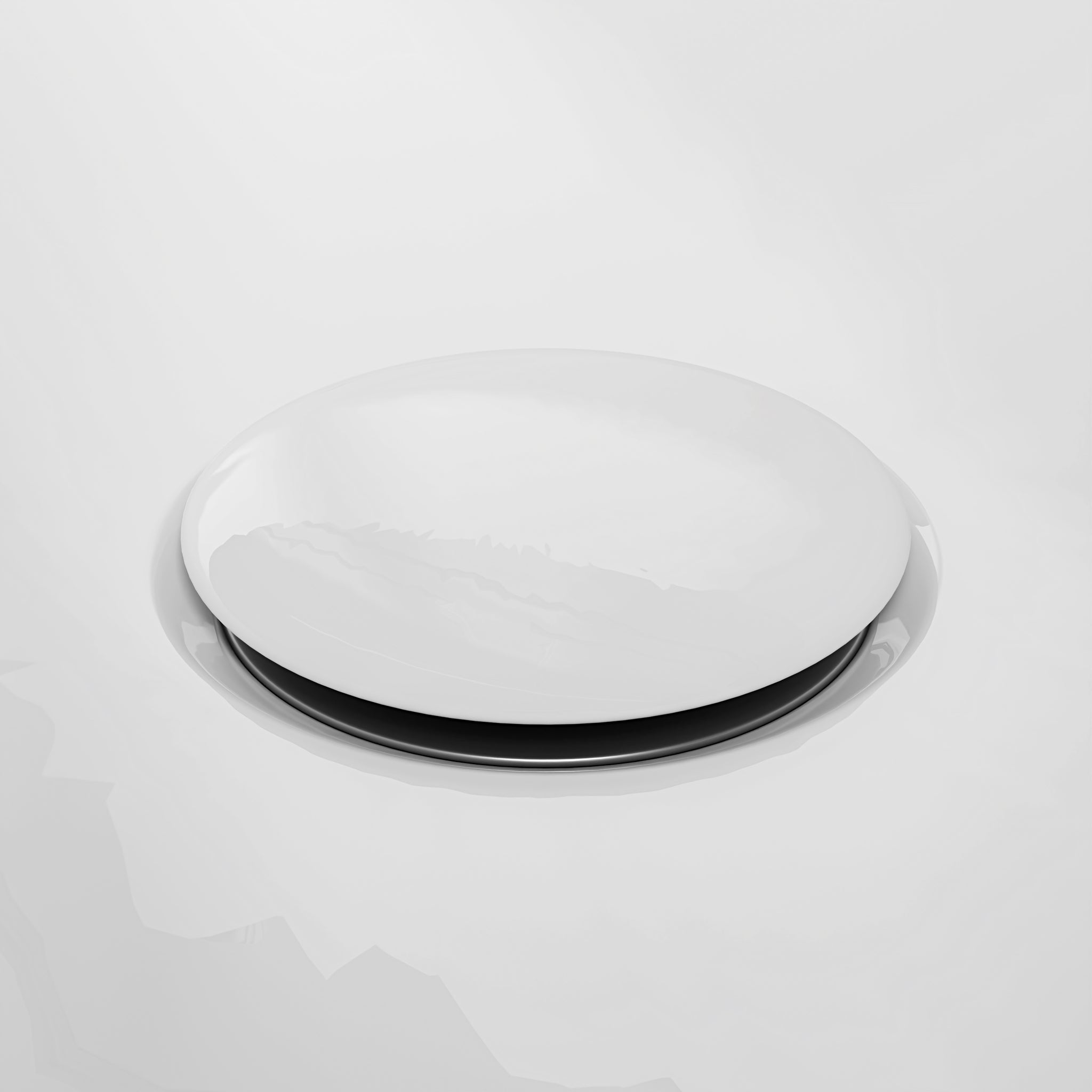 Polished White Bath Waste Cover