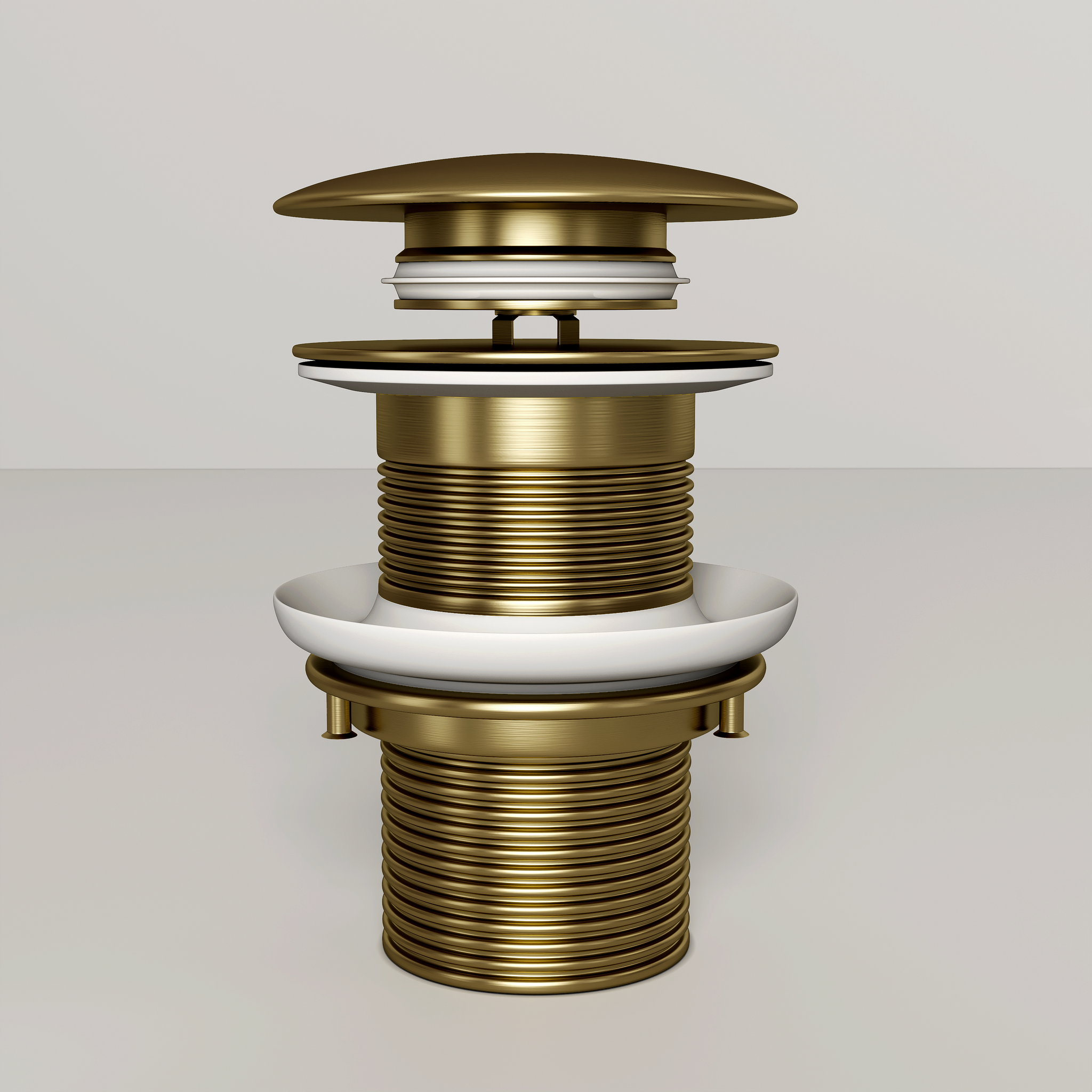 Nuvo Brushed Gold Unslotted Click Clack Basin Waste