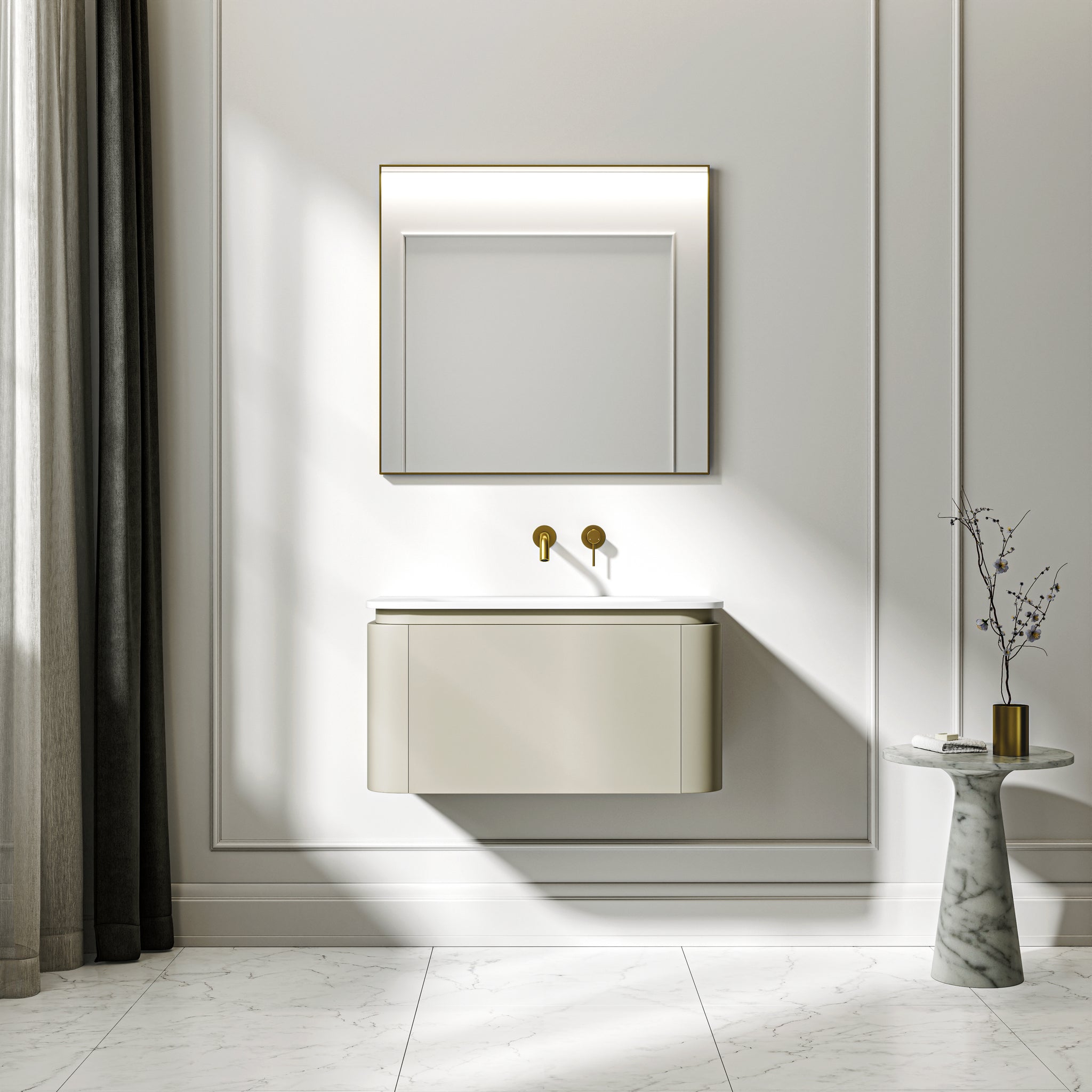Artura Vanity Unit with Stone Basin (Taupe 800mm)
