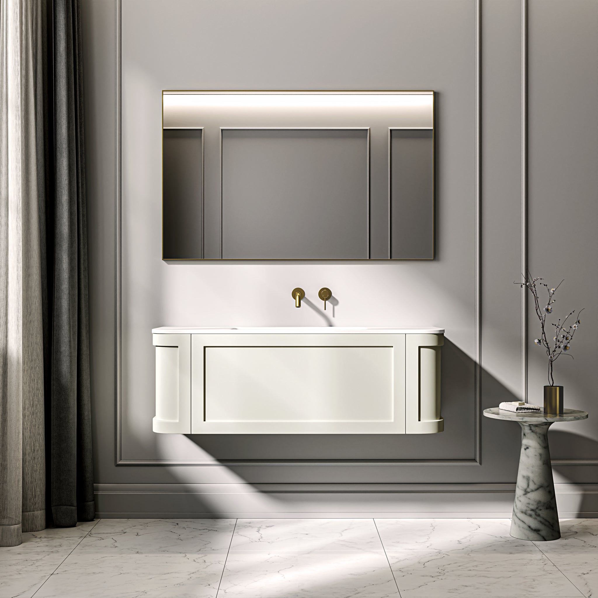Emory Vanity Unit with Stone Basin (Cream 1200mm)