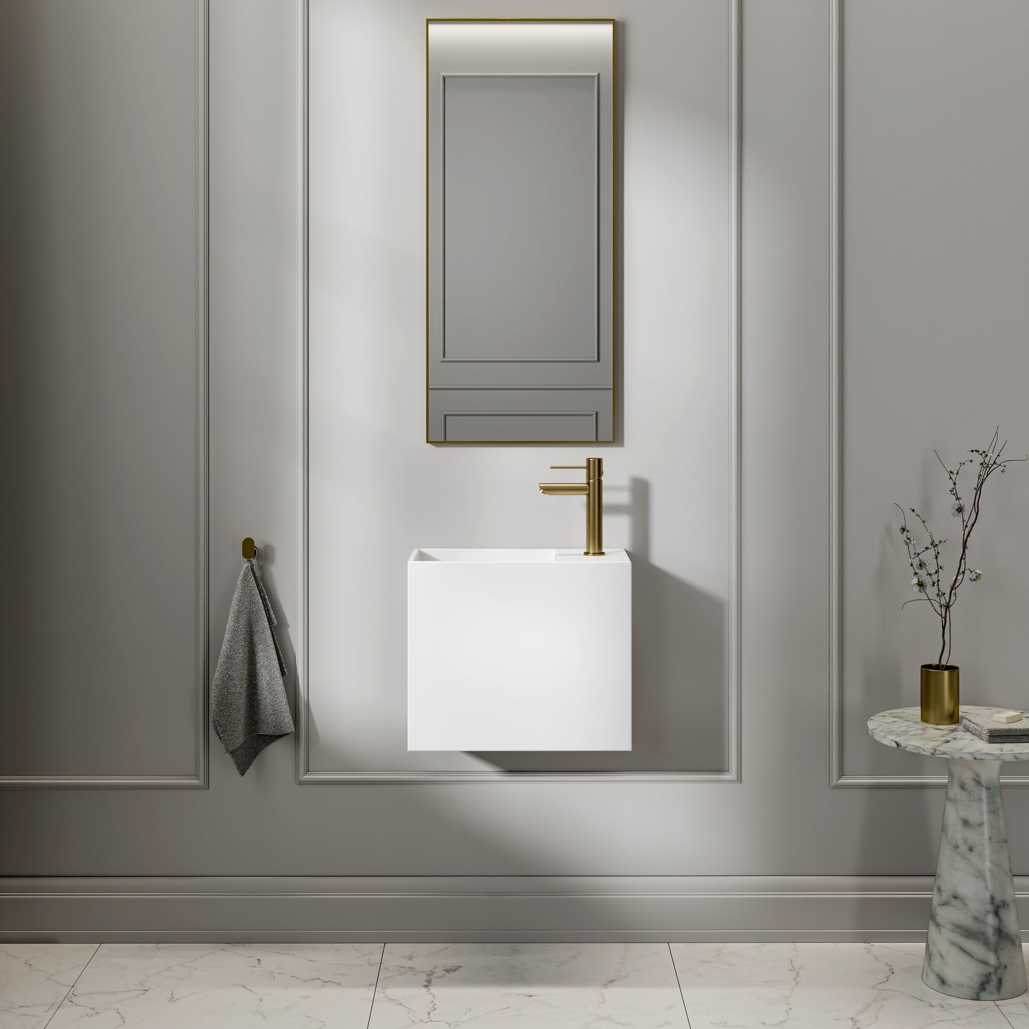 Kent Stone Basin Matte White 450mm