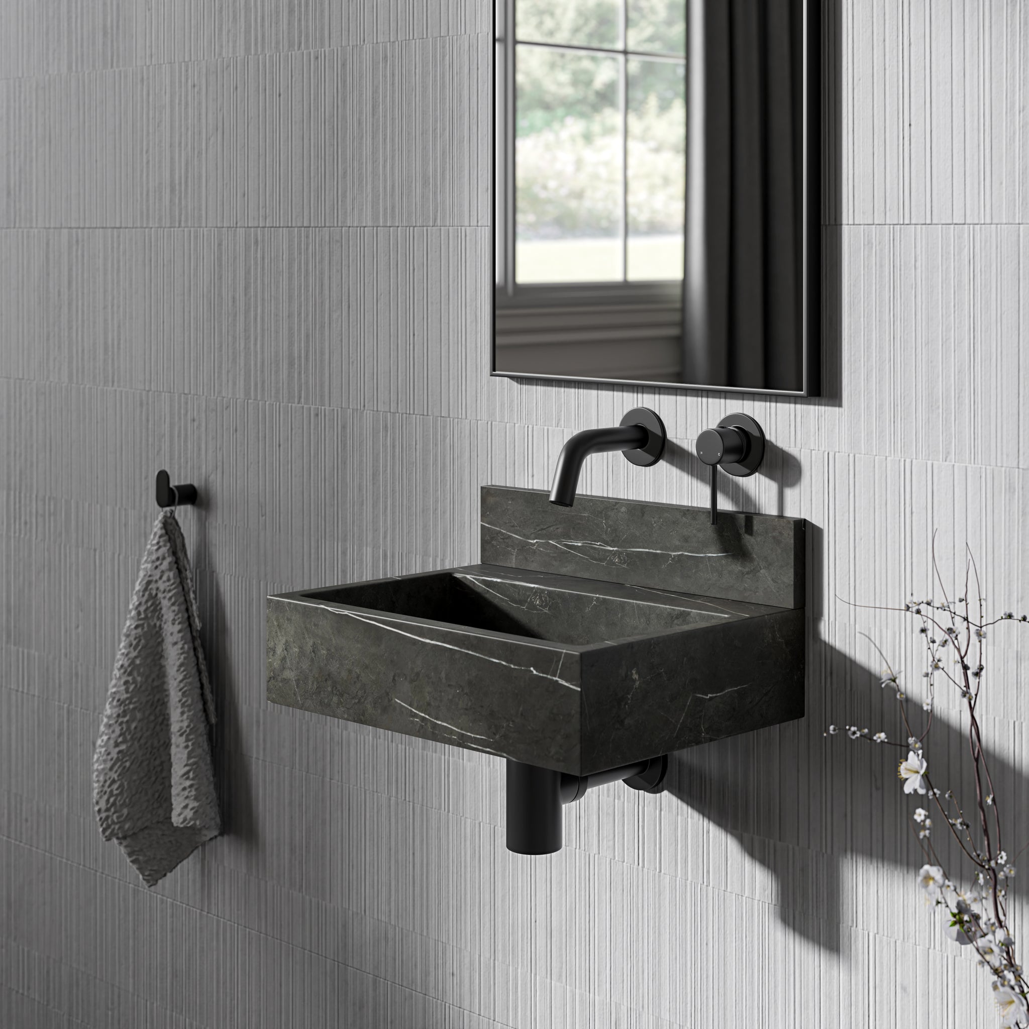 Pietra Grey Marble Upstand 400mm