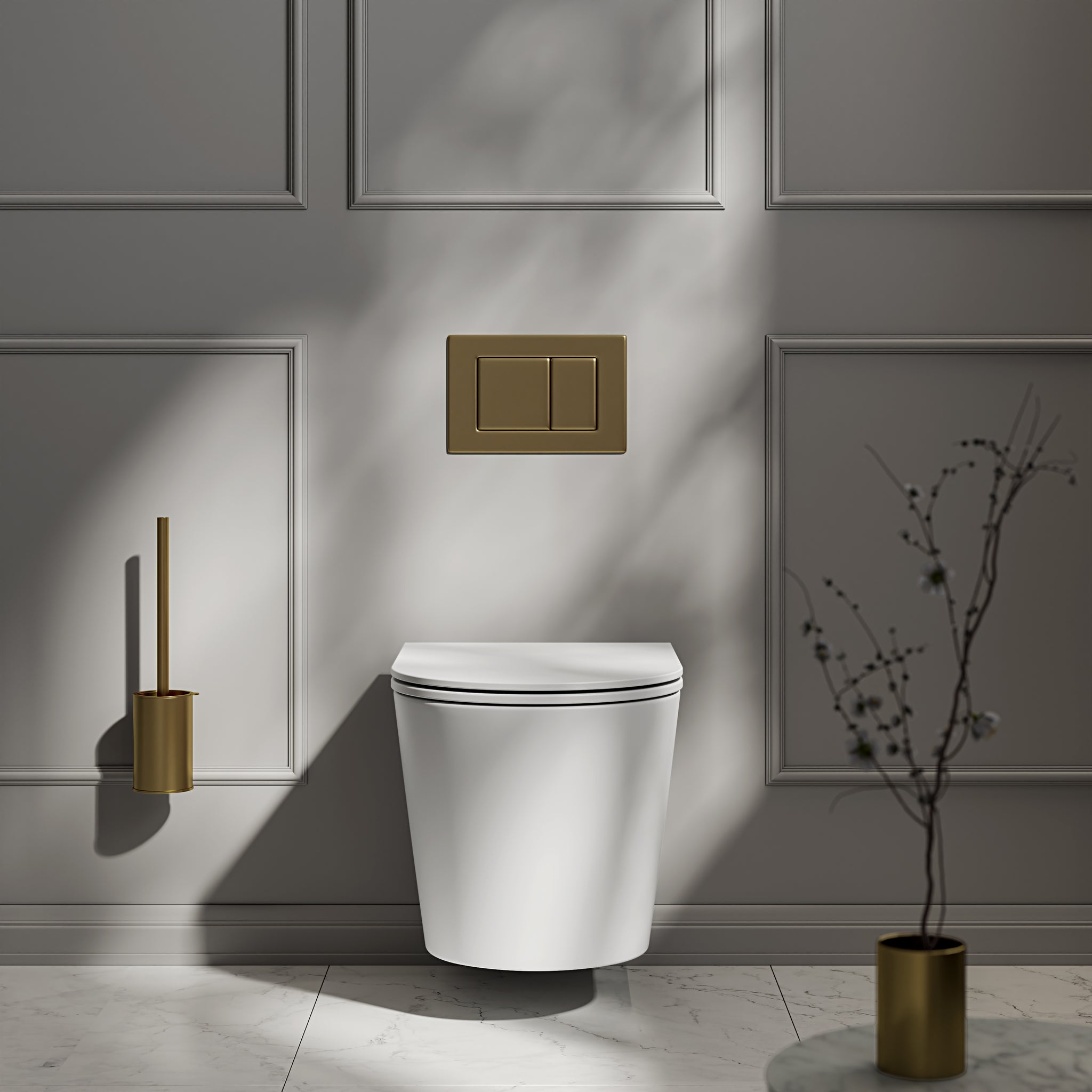 Nuvo Wall Hung Rimless Matte White Toilet with Concealed Frame Cistern